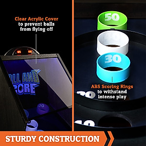 Hall of Games 108" Roll and Score with LED Lights and Electronic Scorer, Black/Blue, 9 Foot