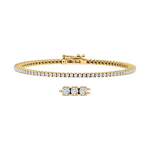 2 Carat Diamond Tennis Bracelet in 10K Yellow Gold (7.5 Inch)
