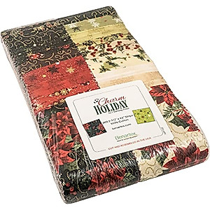 Charming Prints Charm Holiday Strip-Pies 40 2.5-inch Strips Jelly Roll Benartex, Assorted, 2.5 Inches, (STCHAPK)