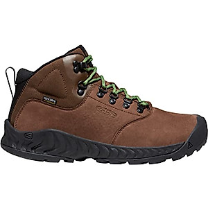KEEN Men's NXIS Explore Mid Height Waterproof Fast Packing Hiking Boots, Bison/Campsite, 8.5