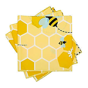 BLUE PANDA 3 Pack Bee Tablecloth, for Kids Birthday Party, Baby Shower, Bumble Bee Gender Reveal Decorations, (54 x 108 in)