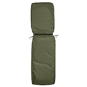 Classic Accessories Montlake FadeSafe Water-Resistant 80 x 26 x 3 Inch Outdoor Chaise Lounge Cushion Slip Cover, Patio Furniture Cushion Cover, Heather Fern Green, Patio Furniture Cushion Covers