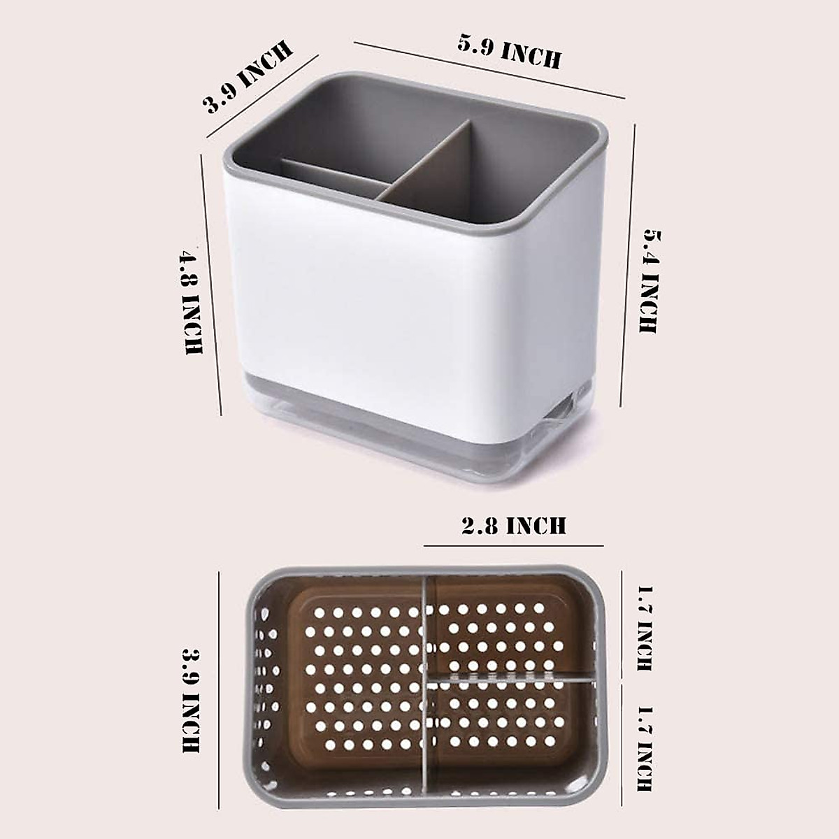 Shuoxpy Flatware Storage Organizer, Plastic Utensil Holder With 3 Compartment And Cutlery Tray Drainer, Tableware Caddy for Kitchen Table, Cabinet, Pantry - Holds Forks, Knives, Spoons