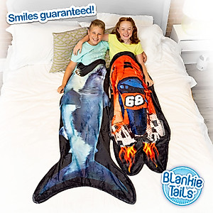 Blankie Tails - Photo Realistic Race Car Blanket - Machine Washable Wearable Car Sleeping Bag Blanket Bedding - Great for Gifts, Sleepovers Girls and Boys Pajamas or Daily Use of Kids and Toddlers