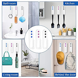 Budding Joy Wall Hooks 6 Pack, Plastic Self Adhesive Hooks for Hanging, 3M Wall Hanger Sticky Hooks, Shower Towel Hook for Bathroom Kitchen Door Home