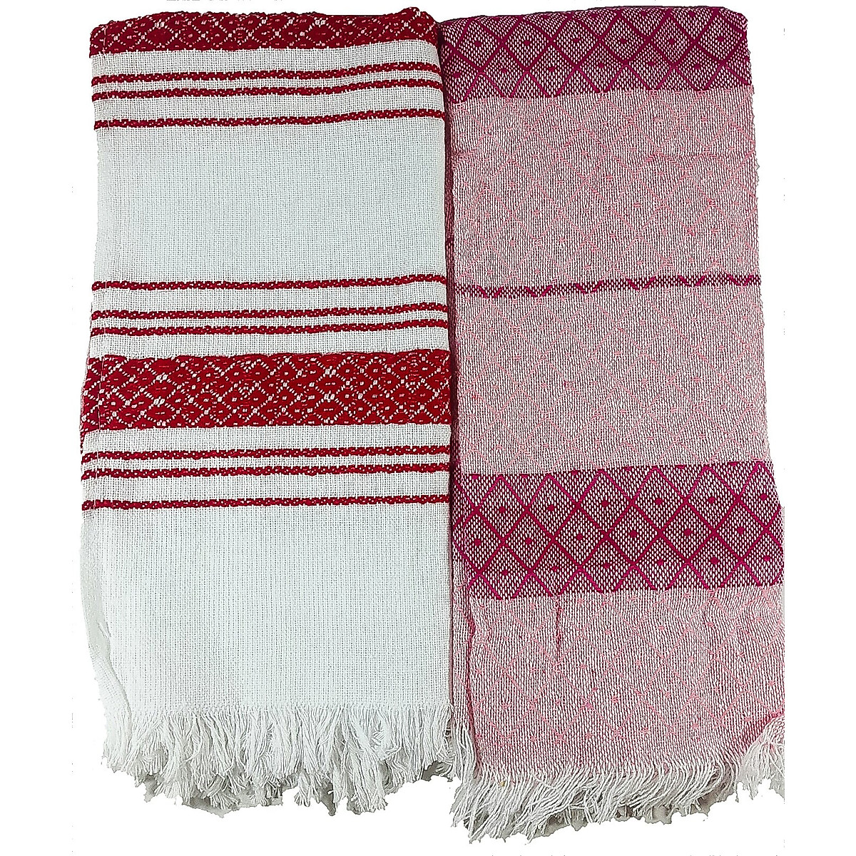 Handwoven Basket & Tortilla Cloths by Jacq & Jürgen - 2 Pack Natural Medium and Large Floral Bundle – 100% Palm Mexican Art