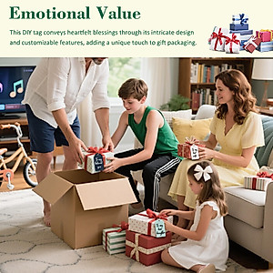 SallyFashion 200 PCS Colored Gift Tags, Hanging Tags with String, Paper Tags for Gifts Arts and Crafts Wedding Birthday Holiday