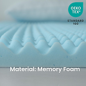 Simple&Opulence 2 Inch Egg Crate Memory Foam Mattress Topper, Convoluted Foam for Promote Airflow and Relieve Pressure Points - King Size