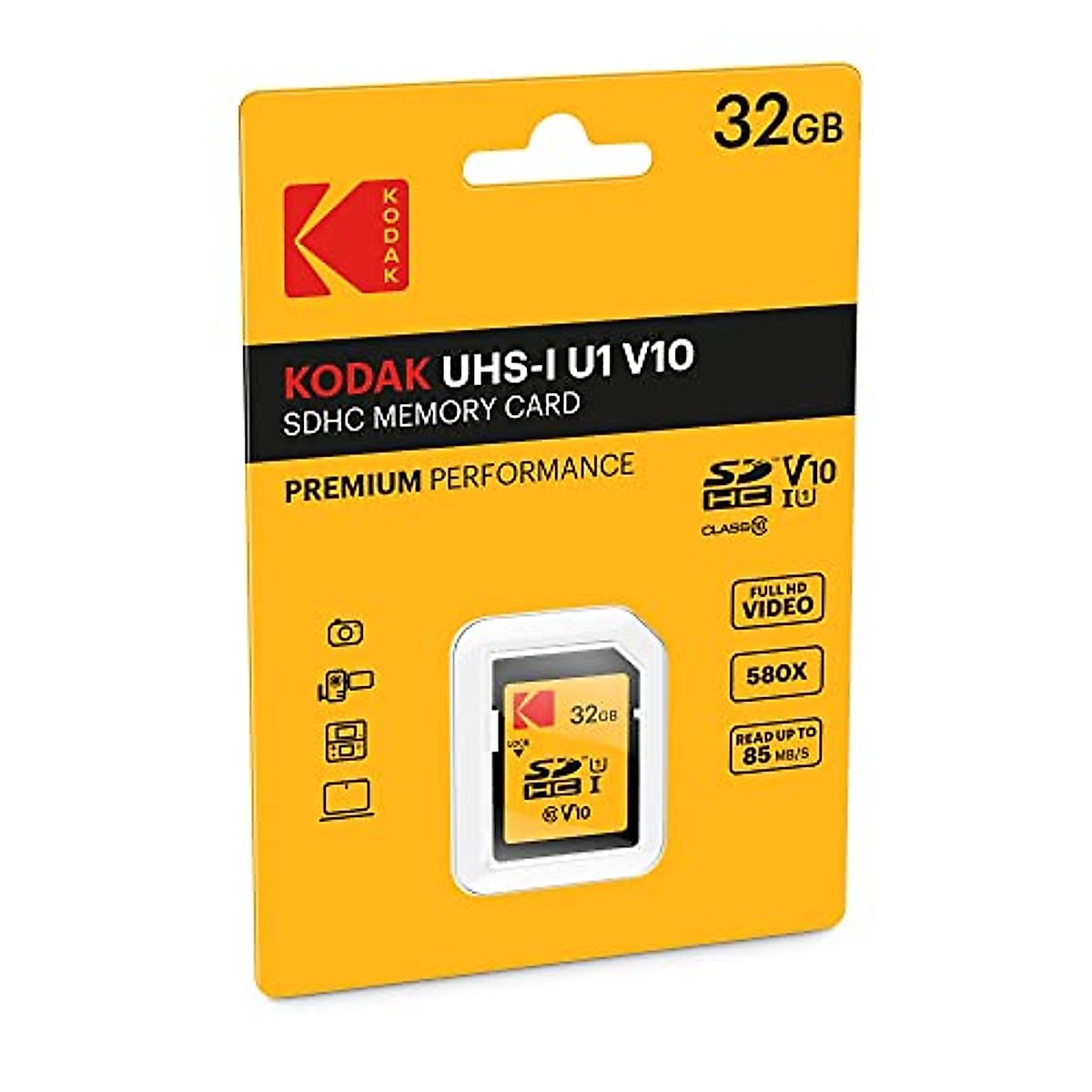 Kodak 32GB Class 10 UHS-I U1 SDHC Memory Card (5-Pack) Bundle with All-in-One USB Card Reader (6 Items)