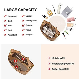 Cnoles Tote Bags Genuine Leather Hobo Shoulder Satchel Crossbody Bag Purses And Handbag for Women Ladies Top Handle Purse Brown