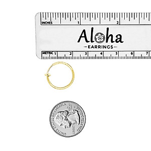 Clip On Spring Hoop Earrings for Non-Pierced Ears (17mm, Gold-Tone)