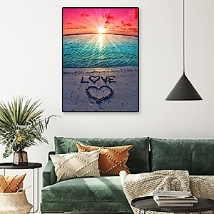 XWJJ Diamond Painting Mountain Kit,Diamond Art Kits for Adults Moon Full Round Drill (12x16 inch) ,Abstract Scenery Paint with Diamonds Crystal Gem for Gift,Wall Decor