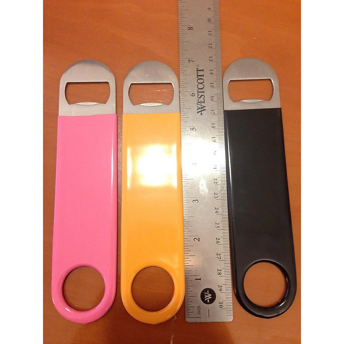 HQY 3 Pack 7" Heavy Duty Flat Bottle Opener, Stainless Steel