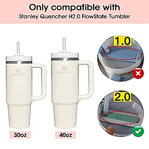 3Pcs Spill Proof Stopper Silicone for Stanley Cup 2.0 40oz/30oz Tumbler Leakproof Water Bottle Sealing Accessories with Round Top Leak Proof stopper Plug & Square lid anti-leak Stopper,Straw Cap Cover
