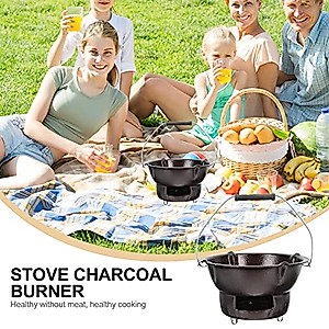 Happyyami Portable Charcoal Grill Cast Iron: Tabletop Charcoal BBQ Portable Grill Stove Barbecue Burner 1 Set Coffee