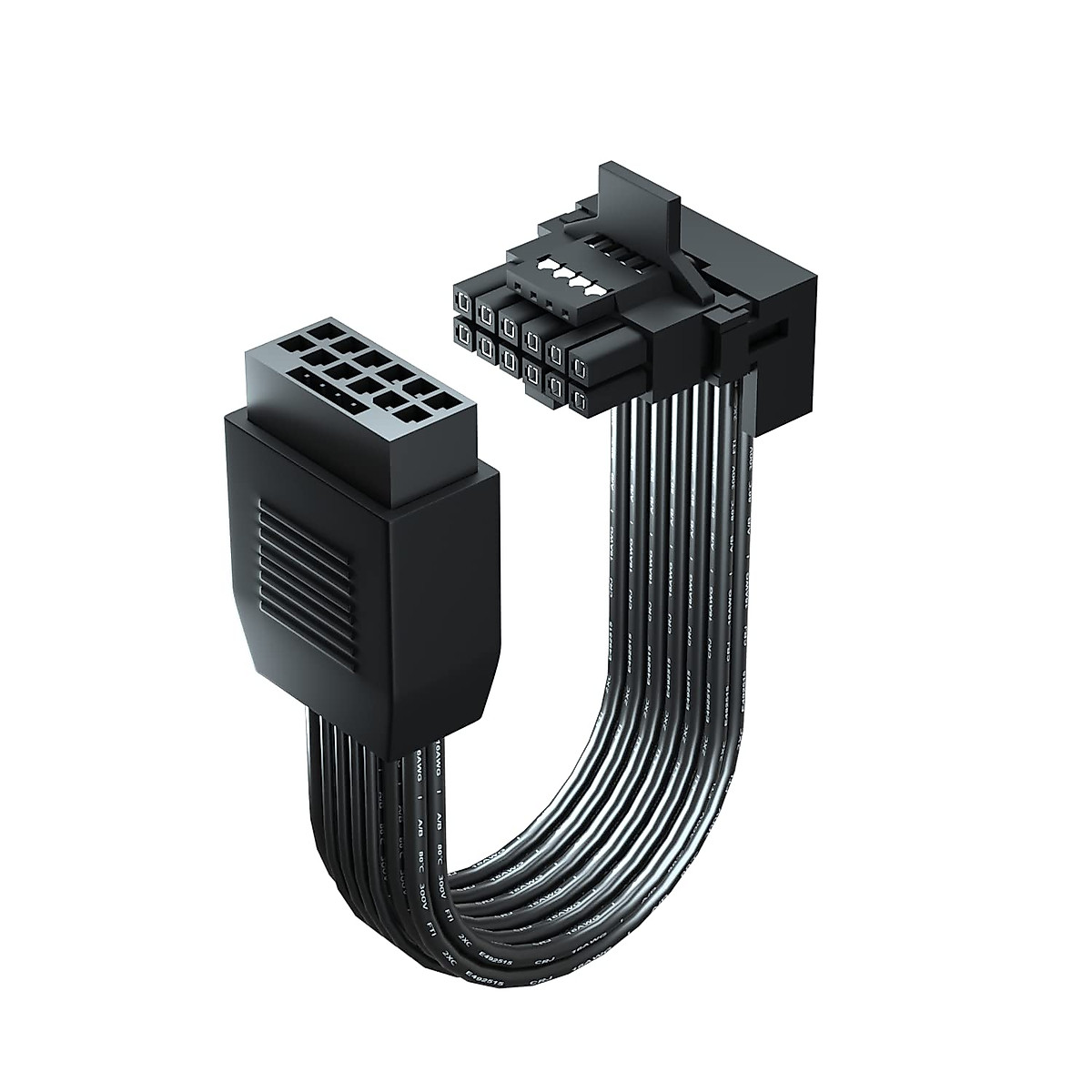 JOYJOM PCI-e 5.0 12VHPWR 16 Pin Right Angle Adapter Female to Male Extension Cable, 16AWG 600W 12VHPWR 90 Degree Adapter for Graphic Card GPU 12+4pin RTX 3090Ti 4070Ti 4080 4090 (Type B)