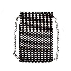 AIBEARTY Women Girls Sparkly Rhinestone Cell Phone Purse Mini Crossbody Bag Evening Clutch Shoulder Bag with Metal Chain