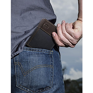 Timberland Men's Canvas & Leather Trifold Wallet, Blue, One Size