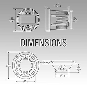 Sound Storm Laboratories SGR3.62 Weatherproof Marine Gauge Receiver and Speaker Package - IPX6 Rated Receiver, Bluetooth, USB, AM/FM Tuner, No CD Player, 6.5 Inch 2-Way Speakers x 2, Dipole Antenna