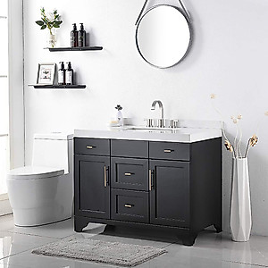 Phiestina 8 Inch Brushed Nickel Waterfall 2-Handle 3-Hole Widespread Bathroom Faucet with Pop-up Drain and Valve, WF40-1-BN