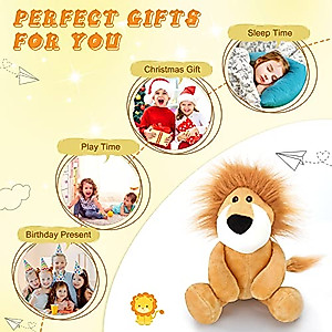 LAFTO Plush Lion Stuffed Animal Soft Cute 6 Inch Lion Plush Toy Small Wild Lion Easter Gift for Girls Boys Kids Birthday Bedtime Party Favors Gifts
