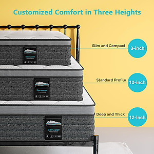 Serweet 12 Inch Memory Foam Hybrid Twin Mattress - 5-Zone Pocket Innersprings for Motion Isolation -Heavier Coils for Durable Support -Medium Firm -Fiberglass-Free - Made in Century-Old Factory