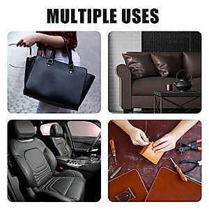 Faux Leather Fabric, 54"x36" Thick Durable Synthetic Upholstery Leather Vinyl, Soft Smooth Waterproof, Durable,Replacement Renovate for Wallets, DIY Projects, Furniture, Car Seats 1 Yard-Black