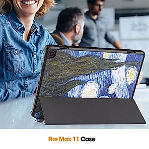 Case for Amazon Fire Max 11 Tablet (13th Generation, 2023 Release), Slim Folding Stand Cover Case for Fire 11 Tablet with Auto Wake/Sleep, Starry Sky