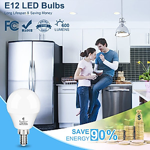 Sailstar Candelabra LED Light Bulbs 60-Watt Equivalent, Daylight White 5000K, E12 Candelabra Base, 6 Watt A15 LED Bulbs for Ceiling Fan, Vanity Mirror Light | 6-Pack