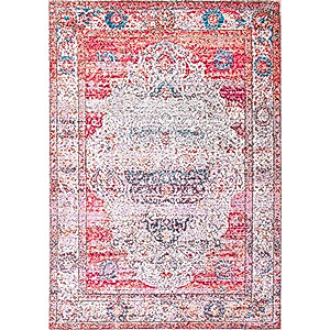 nuLOOM Elmer Vintage Medallion Area Rug, 7' 10" x 10' 10", Blush