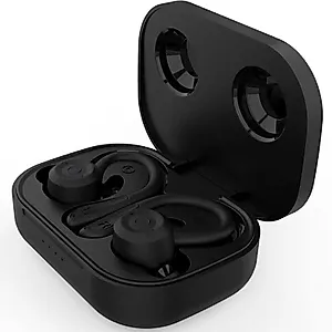 Wireless Bluetooth Earphone Sports Waterproof TWS Wireless Headphones HiFi Stereo Earbuds Noise Cancelling Headset with Mic (T20 Black-Button)