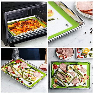 Set of 2 HI Silicone Baking Mats, Baking Mats Silicone for Oven Baking, Silicone Mats heat resistant up to 4800F, Baking Mats measures (11-5/8 by 16-1/2) inches each
