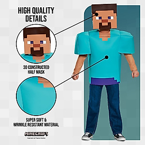 Steve Classic Minecraft Costume, Multicolor, Medium (7-8)