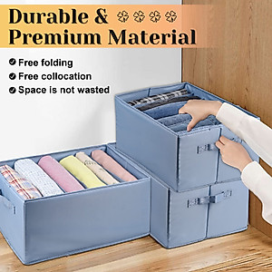2Pcs Extra Large 6 Compartments Wardrobe Clothes Organizer, Upgraded Laundry Cabinet Clothes Storage Box, Foldable Visible Clothes Drawer Organizer for Jeans, Sweaters, T-shirts, Pants, Legging