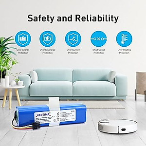NASTIMA 14.4V 5800mAh Li-ion Battery Compatible with Eufy Robovac L70 Hybrid, T2190, T2190G21, Part Number INR18650 M26-4S2P, Vacuum Cleaners Battery with BMS