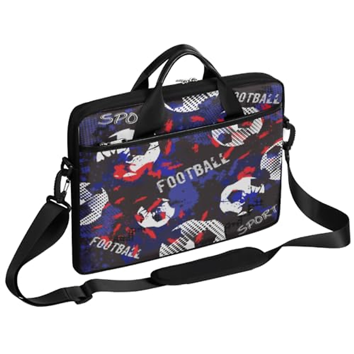 Sports Football Laptop Computer Bag Waterproof Shoulder Messenger Bag 13-15 inch Durable Laptop Tote Bag with Shoulder Strap Handle Lightweight Crossbody Briefcase