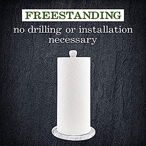 Homeries White Marble Paper Towel Holder – Deluxe Upright Towel Dispenser for Kitchen Countertop, Cabinet & Bathrooms – Non Steel & Non Plastic Design – Heavy Duty, Solid Standup Paper Towel Holders