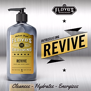 Floyd's 99 Revive 3 in 1 Men's Body Wash - Men's Shampoo, Body Wash, & Face Wash All-in One - Triple Action Formula - Moisturizing - 14 oz.