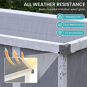 VONZOY 38Cu.ft Resin Vertical Storage Shed,Sturdy Plastic Construction,Waterproof Resin Outdoor Storage Shed with Adjustable Shelving Brackets and Reinforced Floor, Extra-Large Shed for Garden