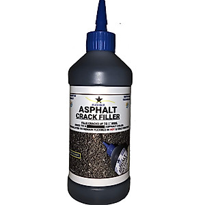 Bluestar Flexible Asphalt Crack Filler, DIY - No Special Tools Needed, Fill Cracks in Asphalt Driveways and Parking Lots. 16 fl. oz. Bottle.