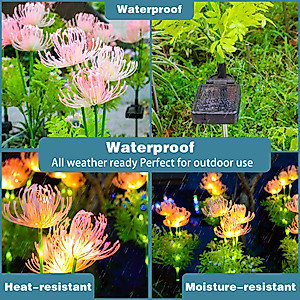 DooYard Solar Garden Lights, Solar Flowers Lights with Glowing Flowers & Stems, Upgraded Solar Panel, Solar Lights Outdoor for Garden Decoration,Yard Decor and Gift for Mother (2 Pack)