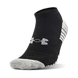 Under Armour Tech No Show Socks 2 Pairs, Black/White Assorted, Medium
