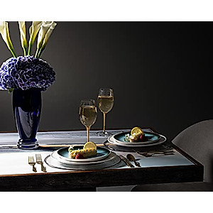 Barski Goblet - Red Wine Glass - Crystal Glass - Water Glass - Shiny Gold Stem - Stemmed Glasses - Set of 6 Goblets - 18 oz Made in Europe