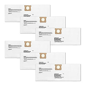 POWERTEC 6PK VF3503 Size B Replacement Bags for Ridgid 6-9 gallon Wet/Dry Vacs, Ridgid Shop Vac Bags, Fits WD5000, WD5500, WD0970, WD0975, WD0670, WorkShop WS32090F2 (75016-P3)