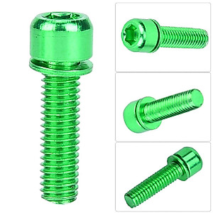 6pcs M5x25mm Bike Water Bottle Cage Bolts, Titanium Alloy M5 Hex Socket Tapping Screw for Bottle Holder Bracket Rack Cycling Bracket Bolt for Bike Bottle (Green)