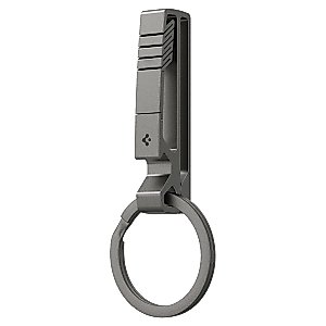 Spigen Life Metal Fit Titanium Belt Loop Key Ring Clip Holder, Car Keychain Key Clip for Belt, Bottle Opener Key Chain Ring for Men and Women - Gunmetal