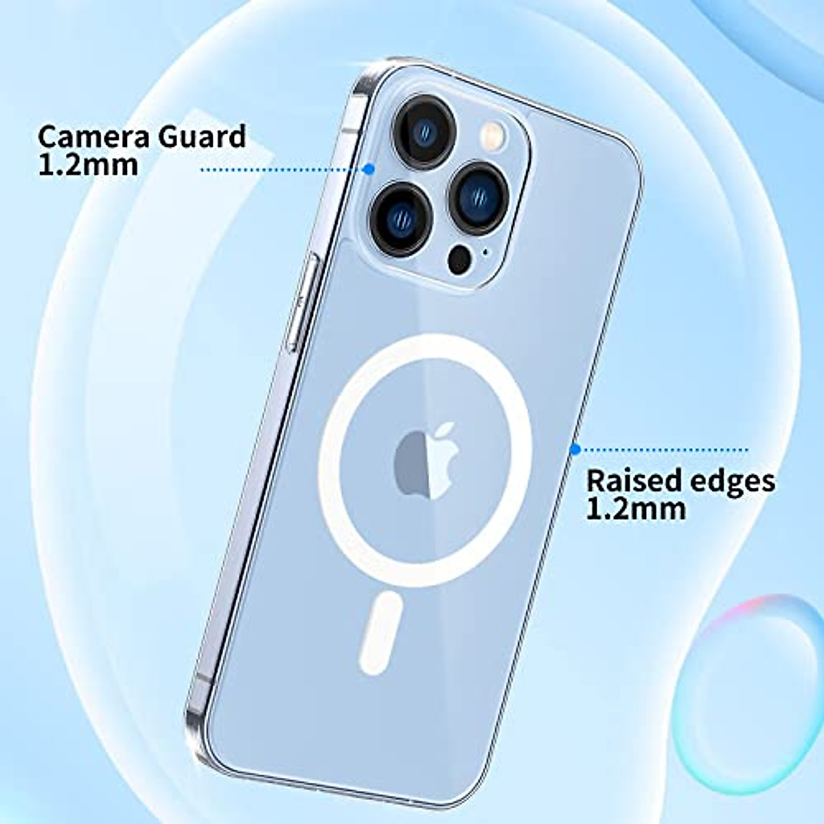 teloxy Magnetic Designed for iPhone 14 Pro Max Case, Drop Protection [Anti-Scratch] [Soft Microfiber Lining] Shockproof Slim Rubber Phone Case for iPhone 14 Pro Max Clear