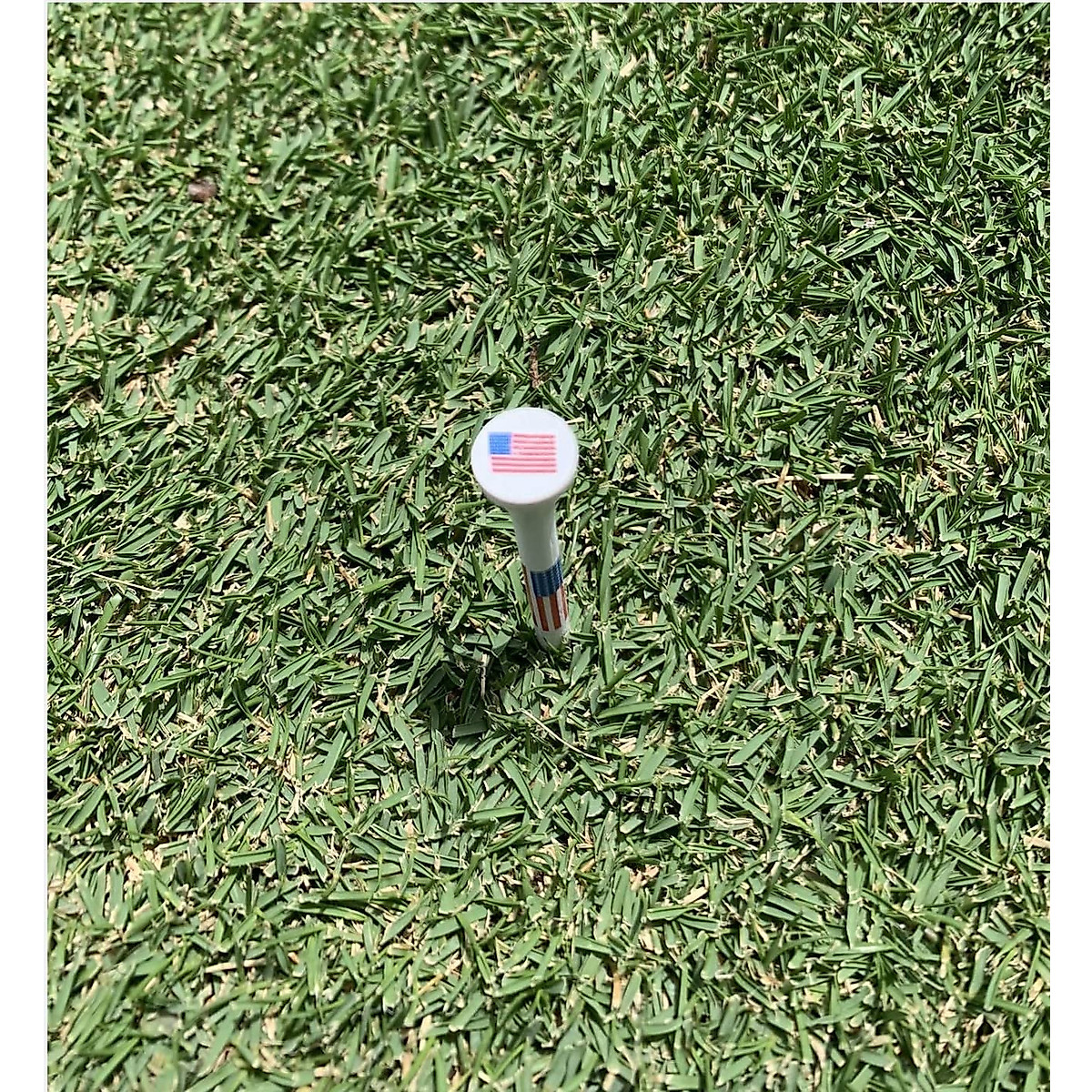 American Flag Wood Golf Tees - 2 3/4 inch 100 tees per Pack - USA Golf Tees - Red, White, and Blue - American Flag in Tee Cup - Value Pack - Custom Design - Golf Essentials -