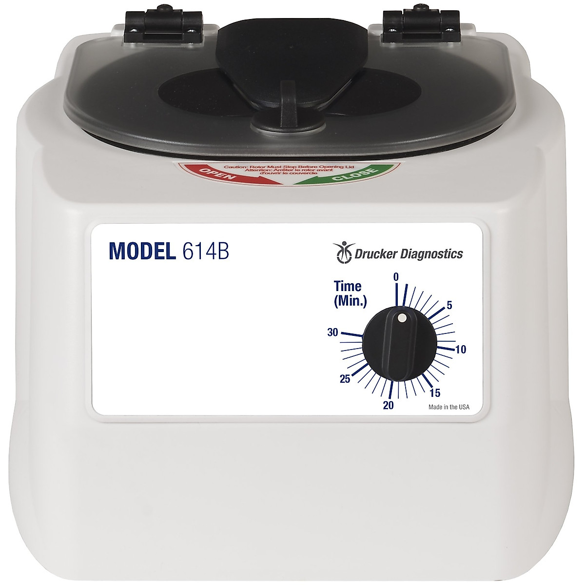 Drucker Diagnostics 00-004-009-001 614B Adjustable Time Fixed Angle Clinical Centrifuge for Chemistry, Glass Fiber Reinforced Nylon, high-Impact Polycarbonate