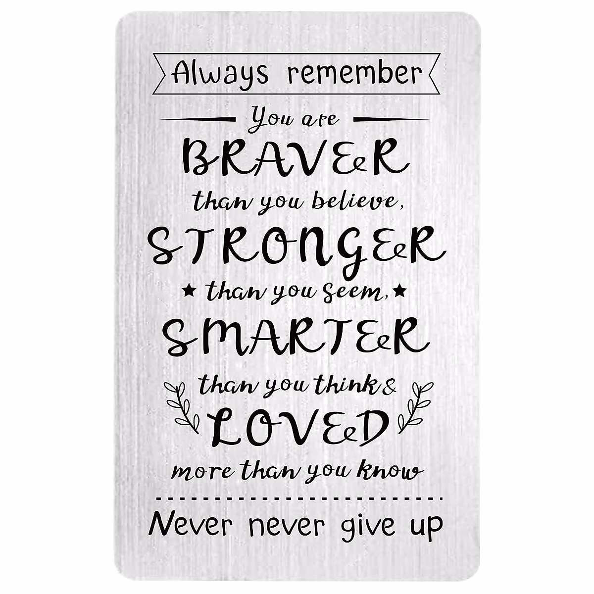 FINGERINSPIRE 3x2 Inch Wallet Insert Card for Son Daughter Friend Inspirational Gifts for Men Women Birthday Graduation Encouragement Gift for Teen Young Guys- Always Remember (Vertical)